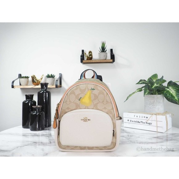 Coach | Bags | New Coach C8258 Mini Court Signature Coated Canvas Pear ...
